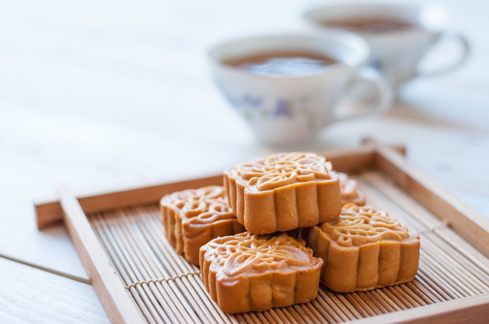 Moon Cake And Tea Mooncake And Tea Stock Photos, Royalty Free Mooncake